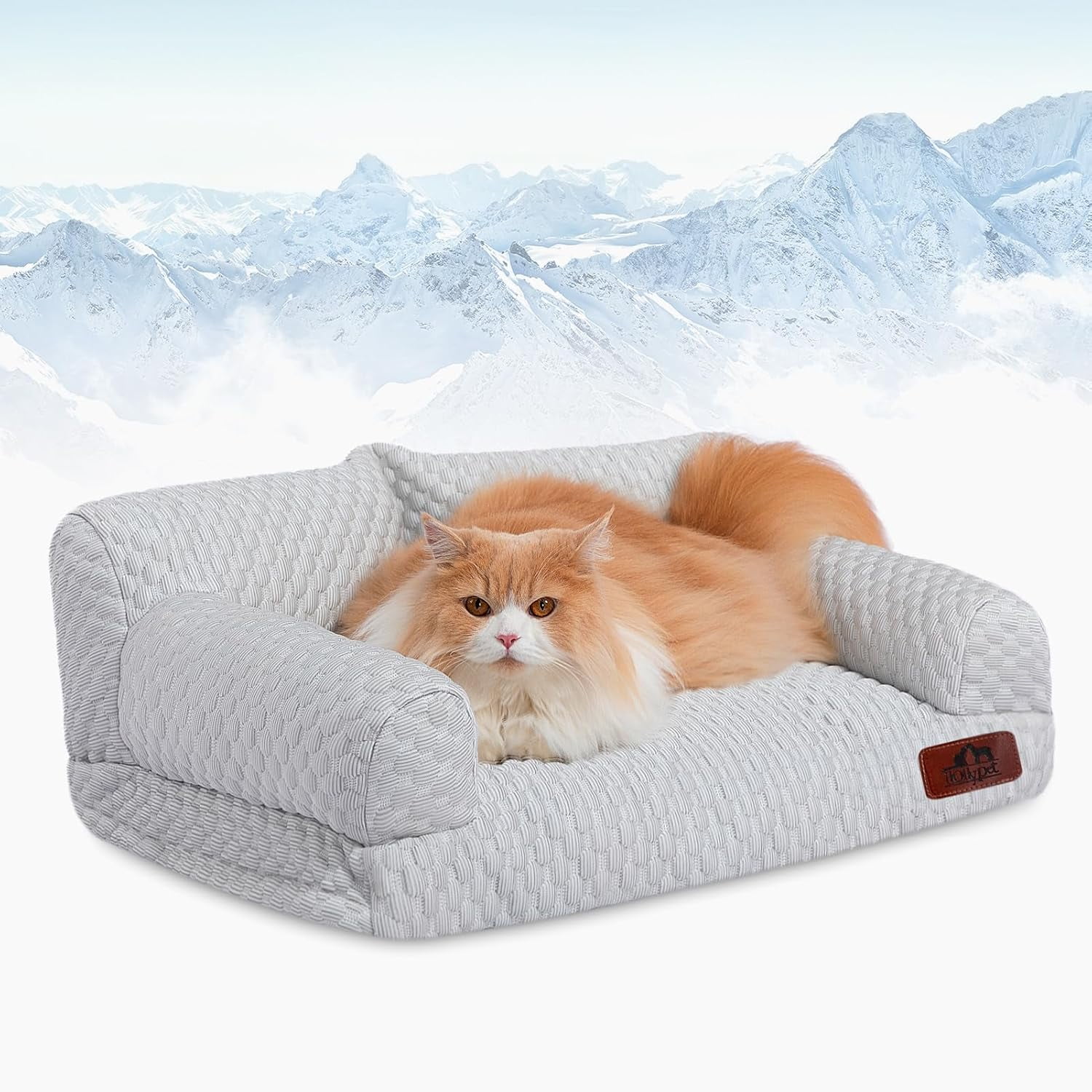 Fluffy Plush Dog Cat Pet Couch Soft Calming Sofa Bed for Medium Small ...