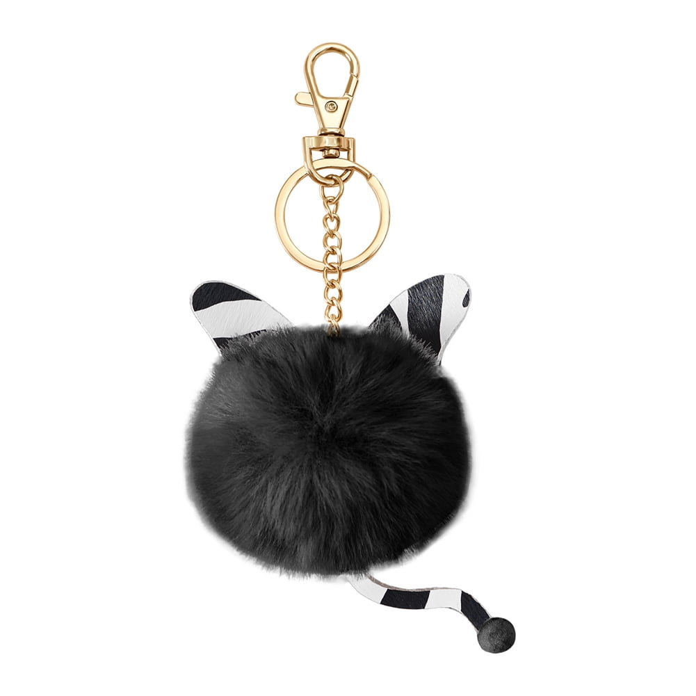 Fluffy Pompom Pendant Keychain Plush Balls Keychain Fluffy Balls ...