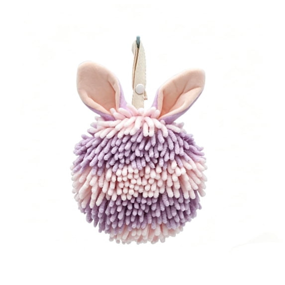 Fluffy Rabbit Ear Design Chenille Hand Towels, Cute Soft Animal Shaped ...