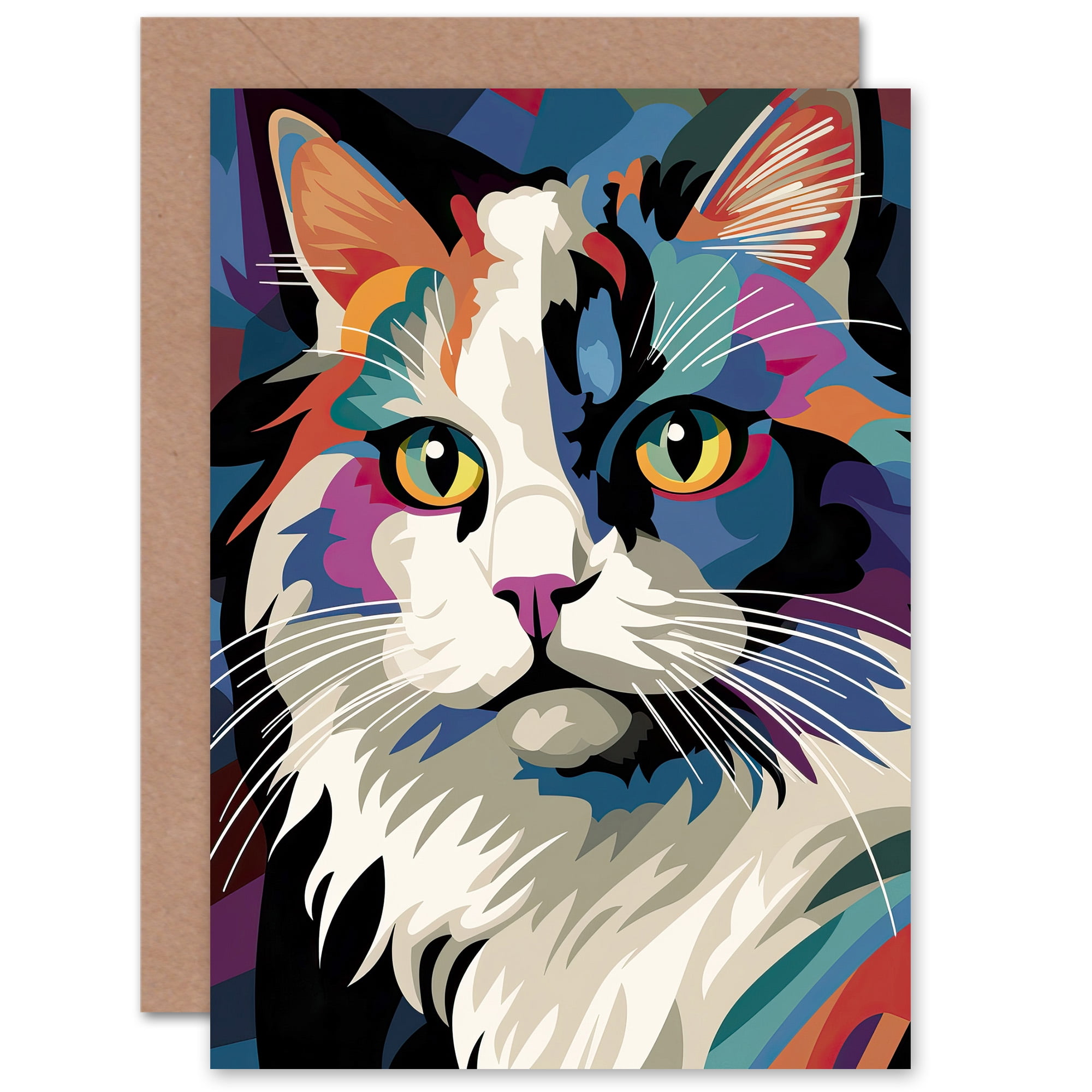 Fluffy Ragdoll Cat Portrait Colourful for Wife Her Mum Sister Daughter ...