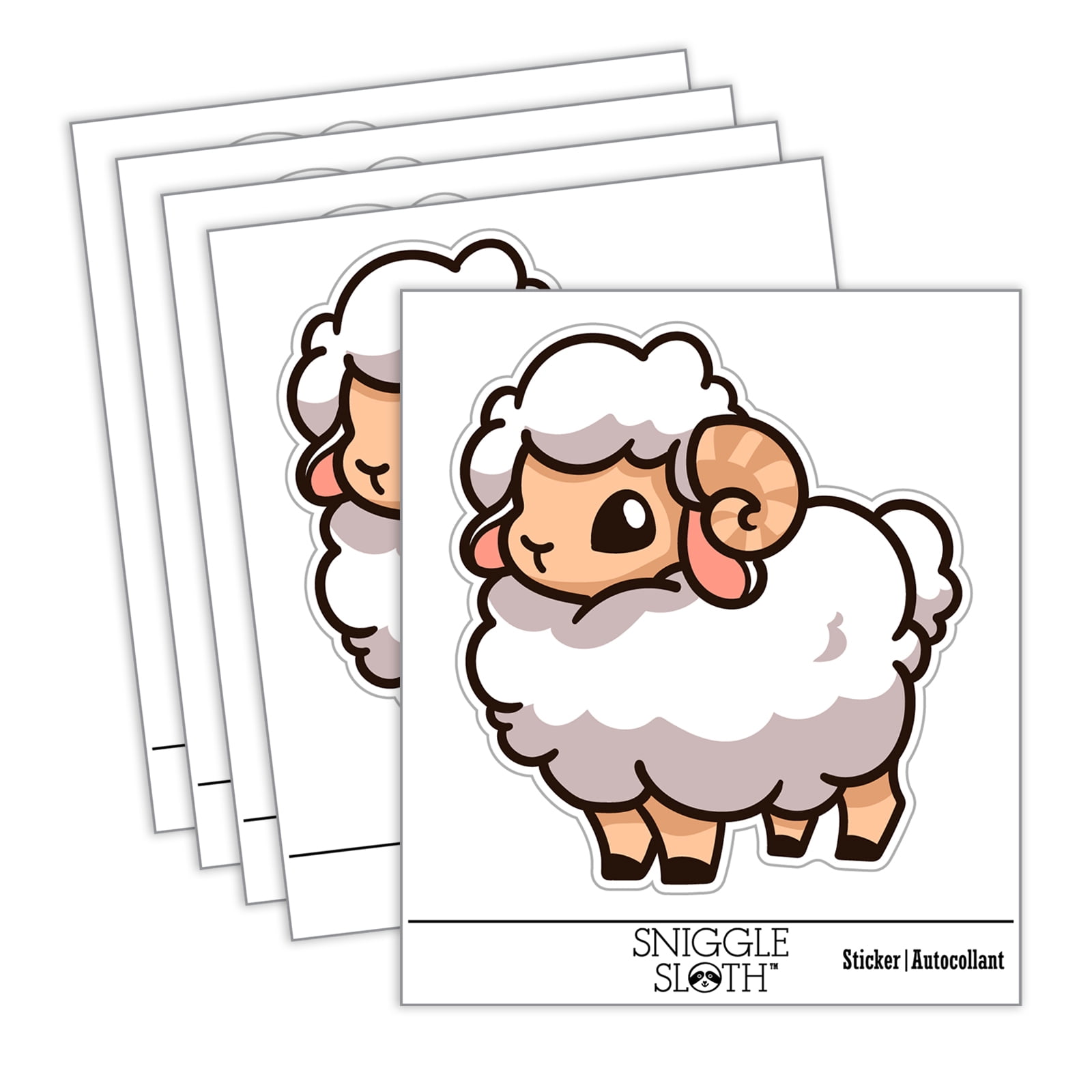 Fluffy Ram Cute Car Window Bumper Water Bottle Phone Tablet Laptop ...