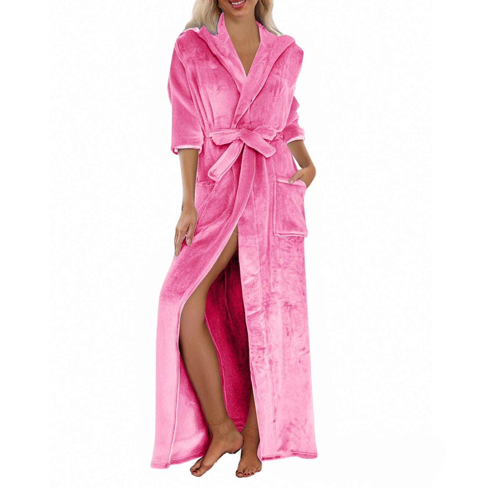 Fluffy Robes for Women Plush, Hugcore Long Plush Bathrobe with Hood ...