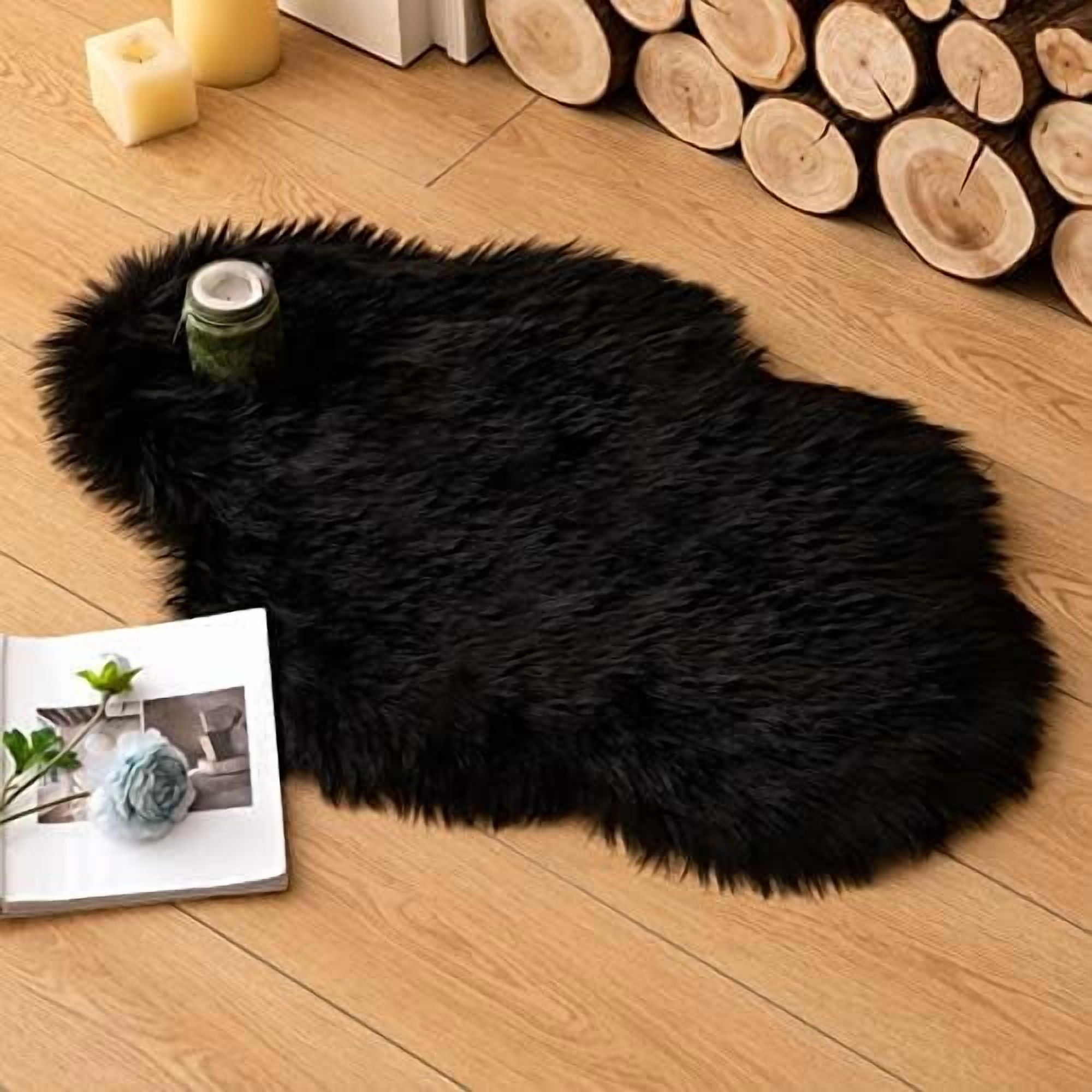 Fluffy Rug Soft Shaggy Faux Fur Area Rug Luxury Plush Cloud Shape ...