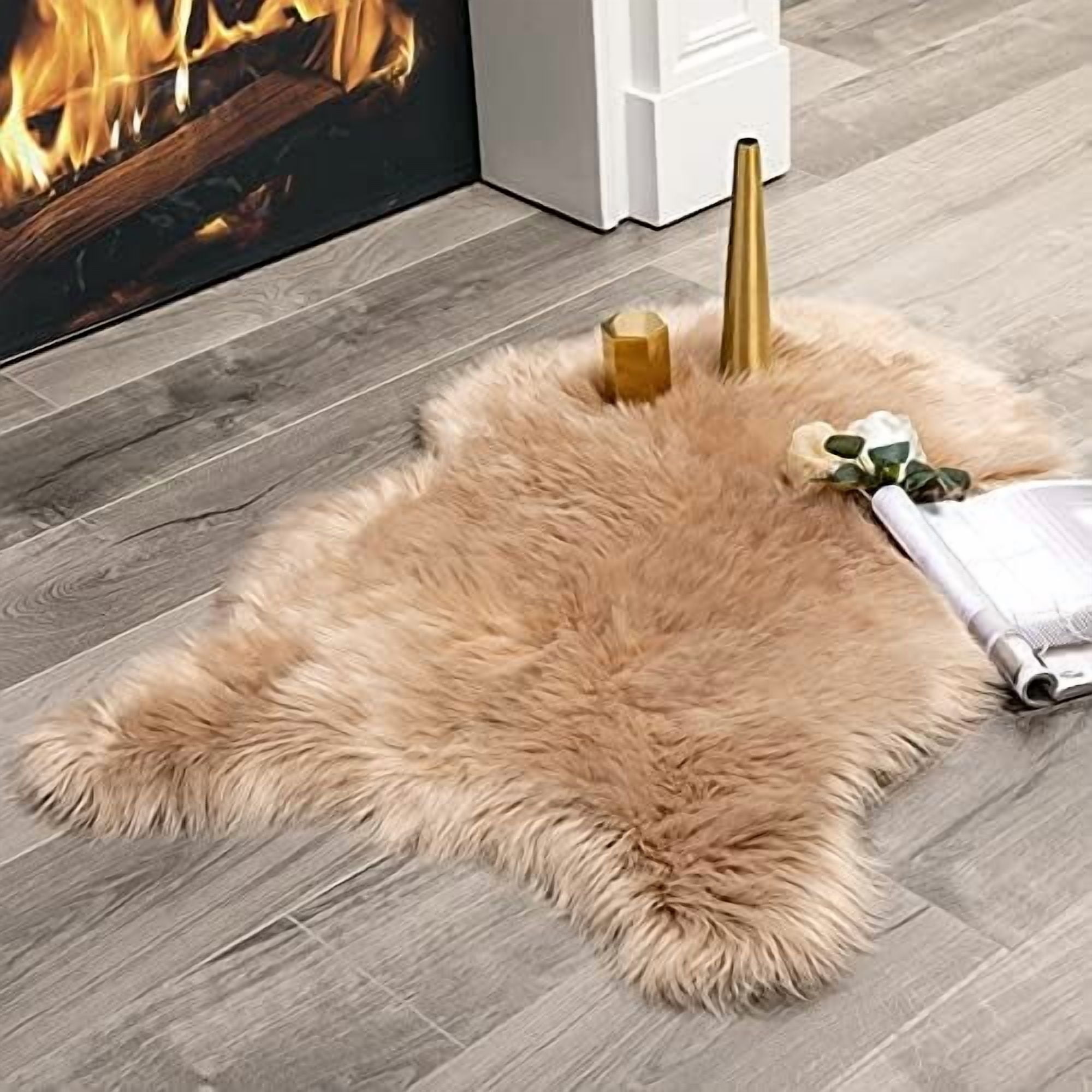 Fluffy Rug Soft Shaggy Faux Fur Area Rug Luxury Plush Sheepskin Carpet ...