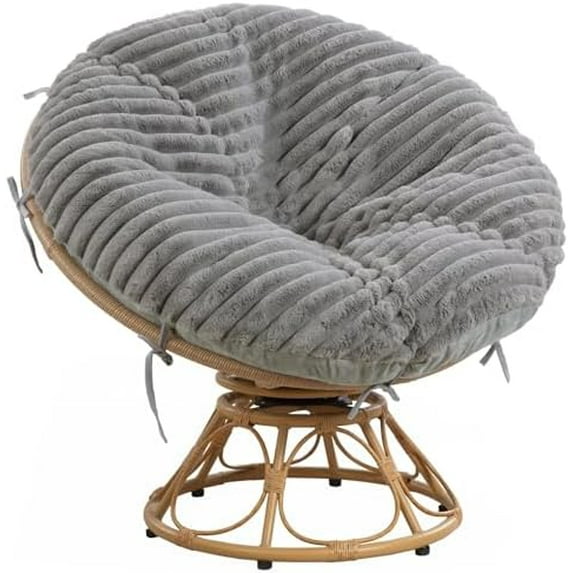 Fluffy Shaggy Cover for Papasan Chair Cushion, Plush Faux Fur Slipcover ...