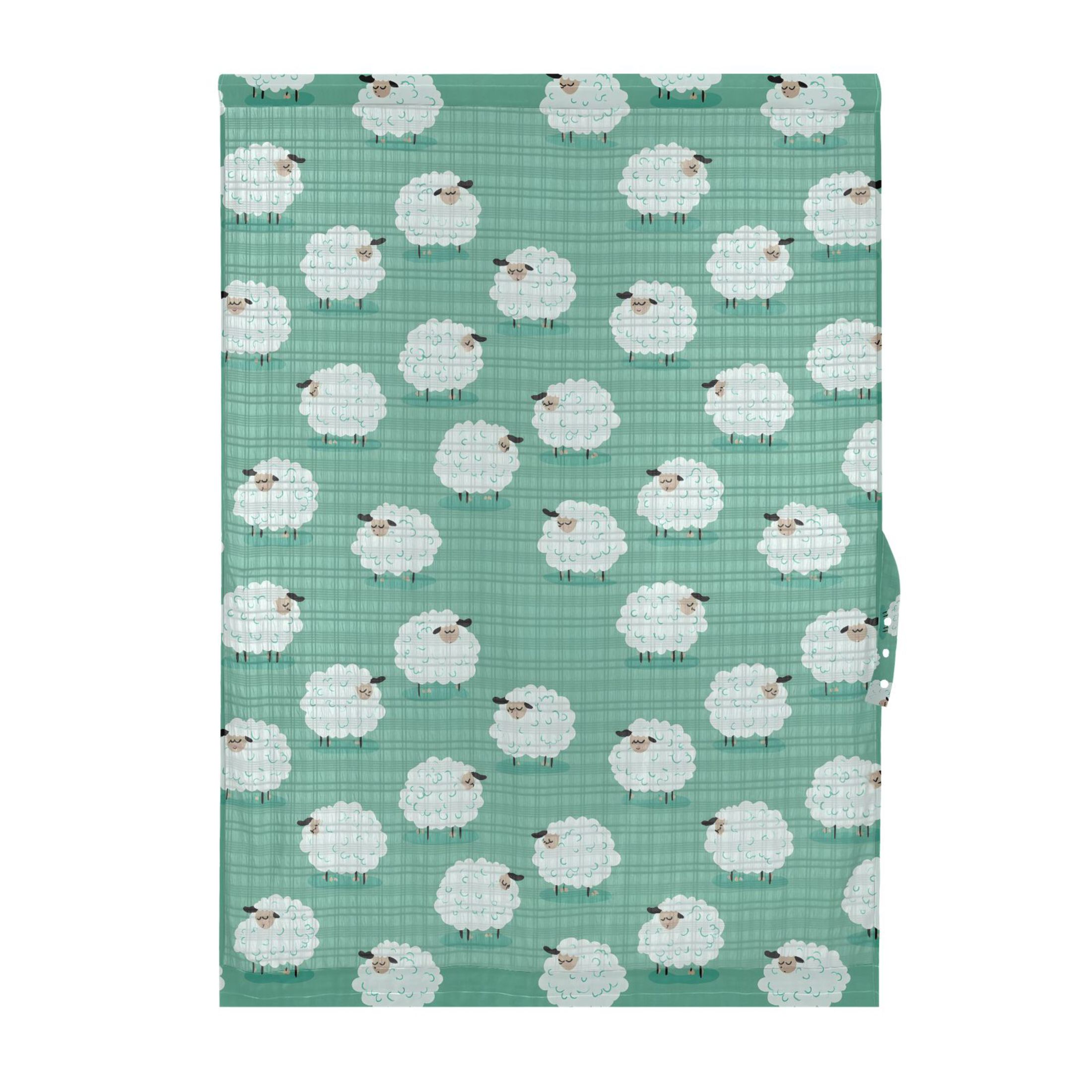Fluffy Sheep Design Door Curtain Blackout Thermal Insulated Door Side ...