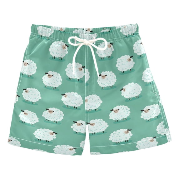 Fluffy Sheep Design Swim Trunks Quick Dry Beach Pool Board Shorts ...