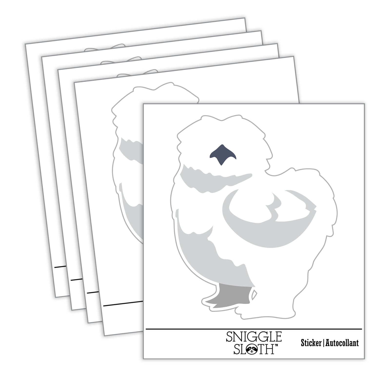 Fluffy Silkie Chicken Car Window Bumper Water Bottle Phone Tablet ...