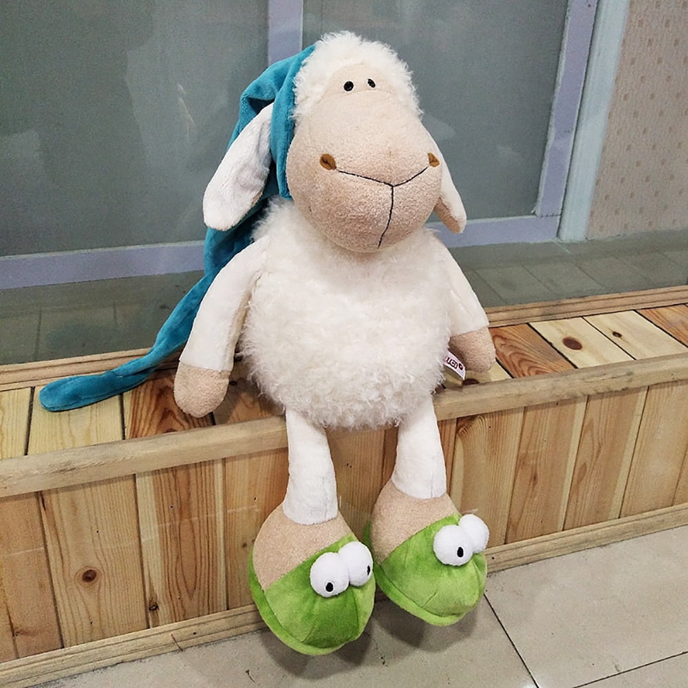 Fluffy Sleeping Hat Sheep Doll Cute Sleepy Lamb Kids Super Soft Dolls ...