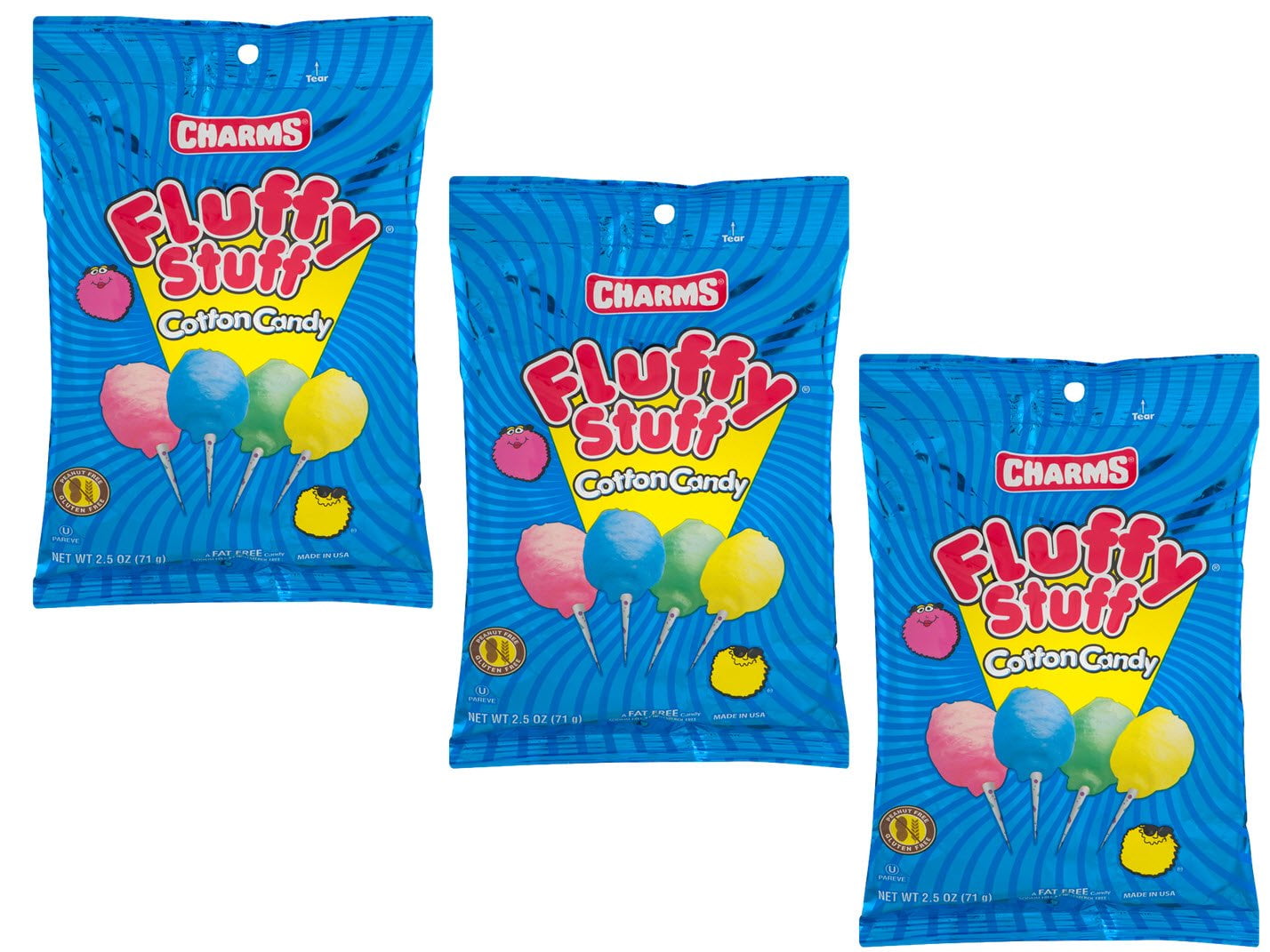 Charms Fluffy Stuff Cotton Candy, Packaged in Moisture-Resistant Bags ...