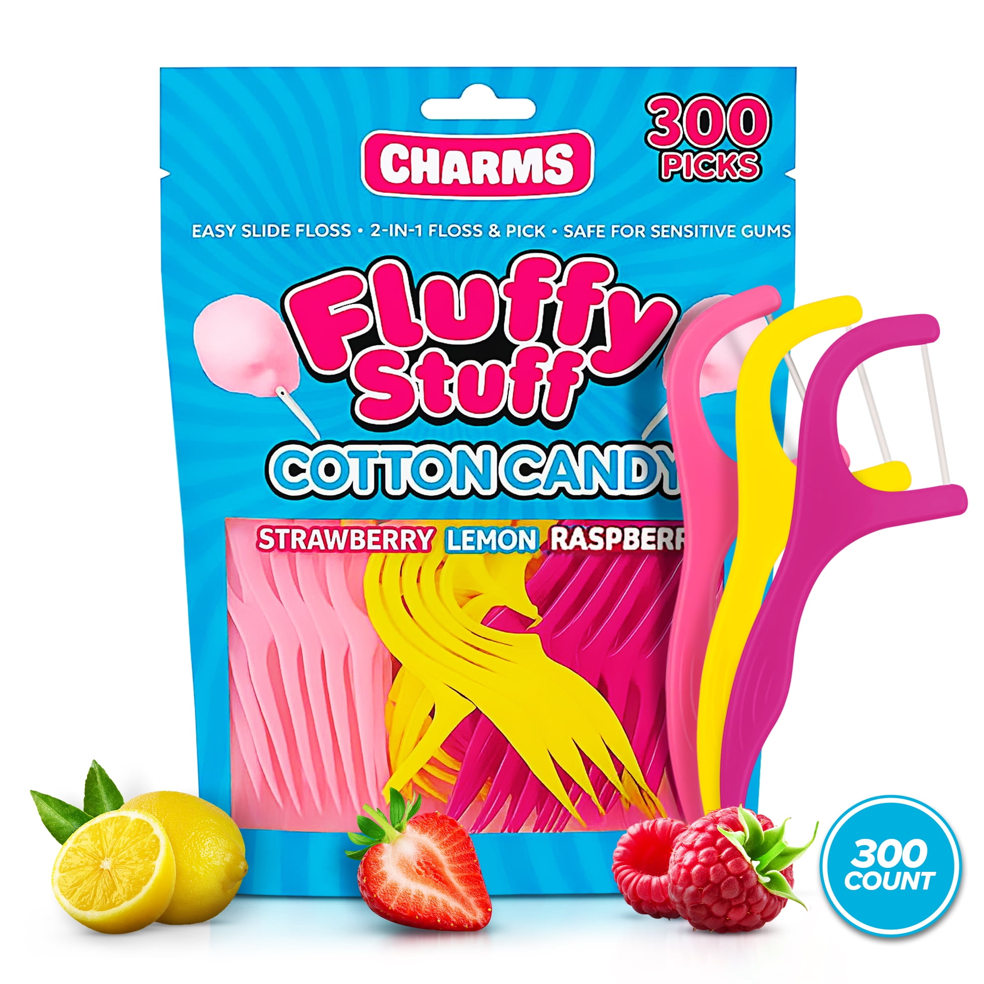 Dental Floss Picks 300 Count Adults Kids Dental Floss Picks Cotton ...