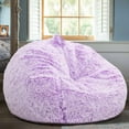 Fluffy Stuffed Animal Storage Bean Bag Chair Cover (No Filler), Faux ...