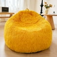 Fluffy Stuffed Animal Storage Bean Bag Chair Cover(No Filler), Faux Fur ...