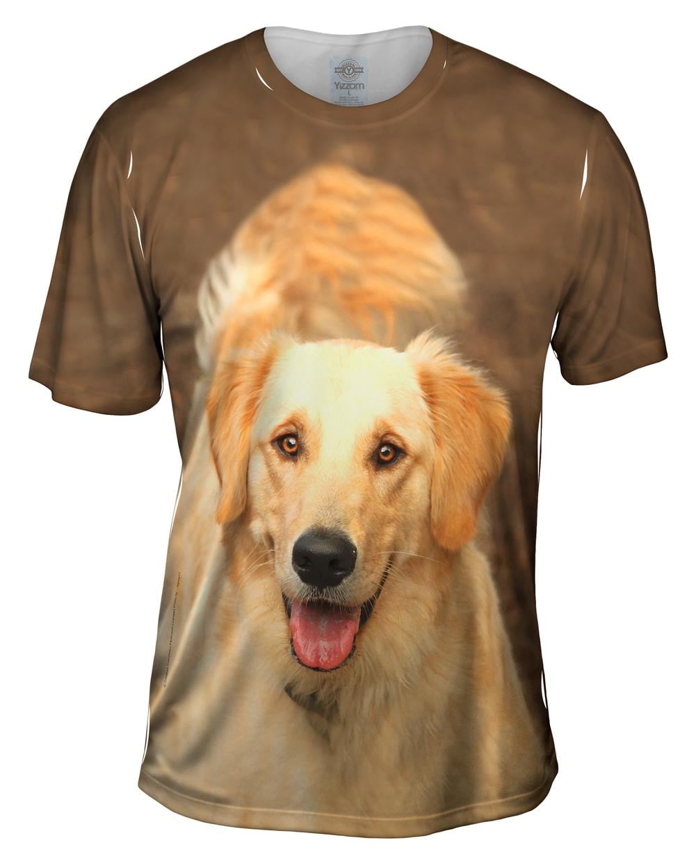 Fluffy Tailed Golden Lab Mens T-Shirt All Over Print - Walmart.com
