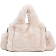 Women Small Faux Fox Fur Clutch Bag Mini Furry Evening bag Plush ...