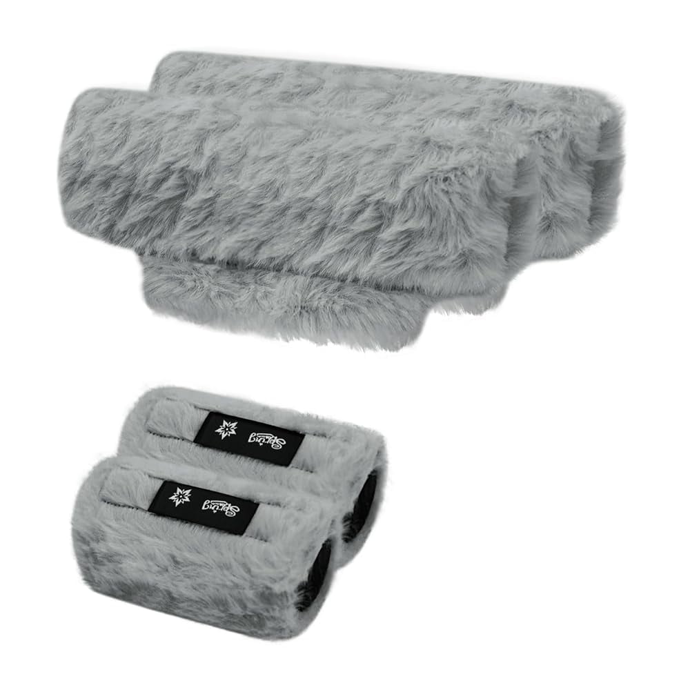 CAVENDY Plush (Faux Rabbit Fur) Underarm Crutch Pads & Hand Grip Covers ...