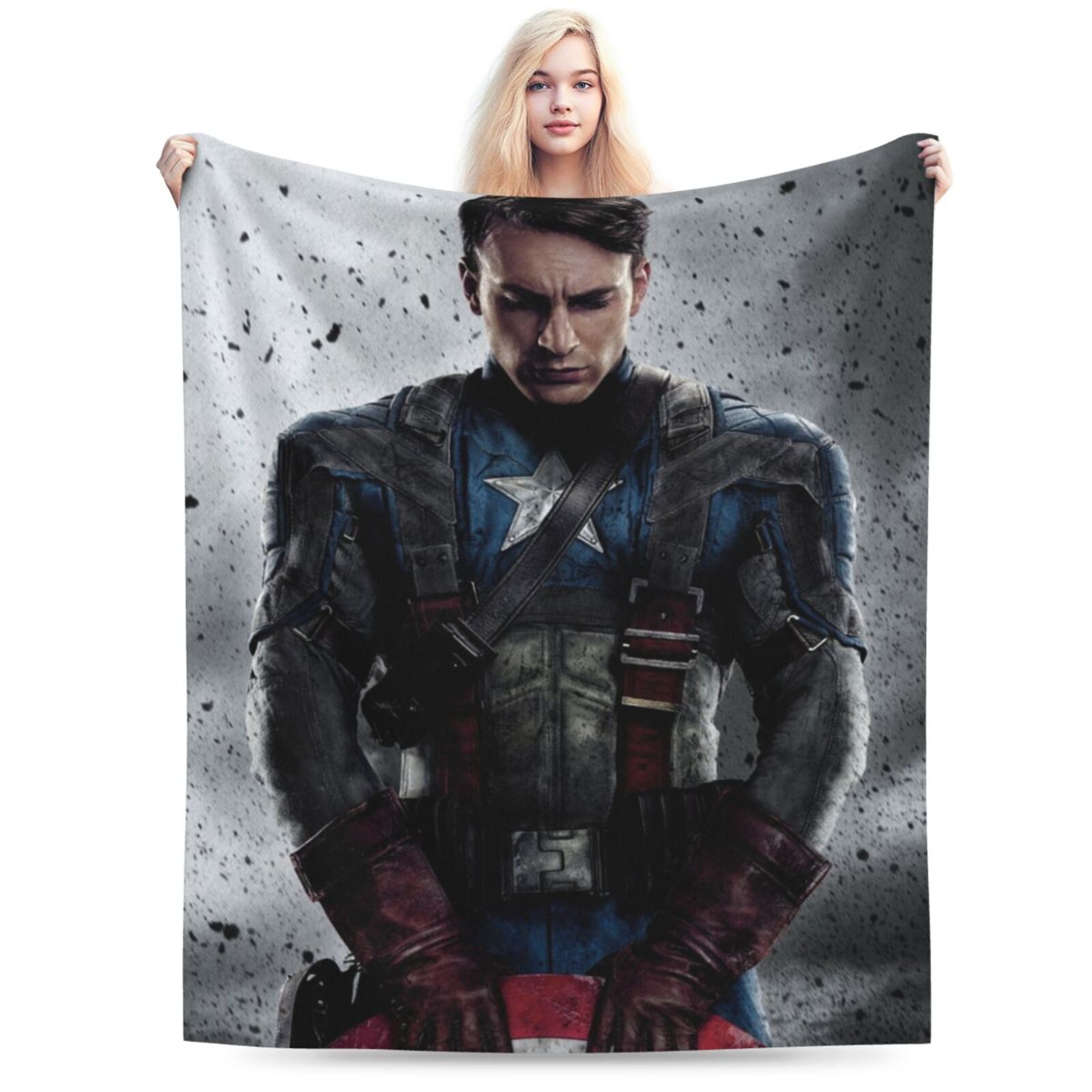 Fluffy Warm Plush Throw Captain America Cozy Blanket for Bed Couch ...