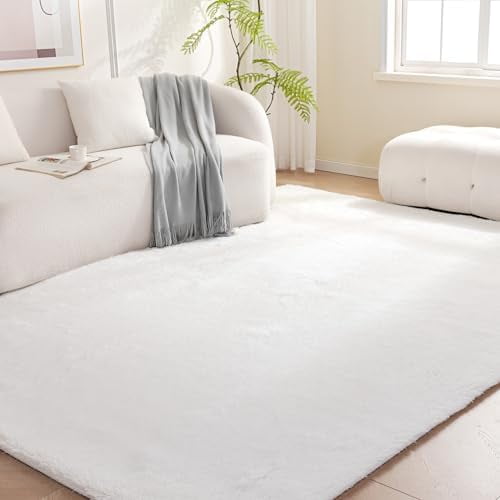 Fluffy Washable Area Rug, Shaggy Carpet for Living Room, Bedroom, 4' W ...