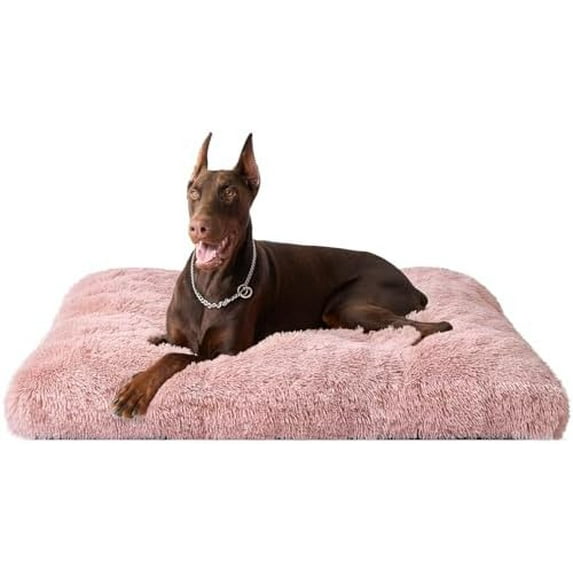 Fluffy XXL Dog Crate Pad, Plush Faux Fur Dog Bed for Extra Large Pets ...
