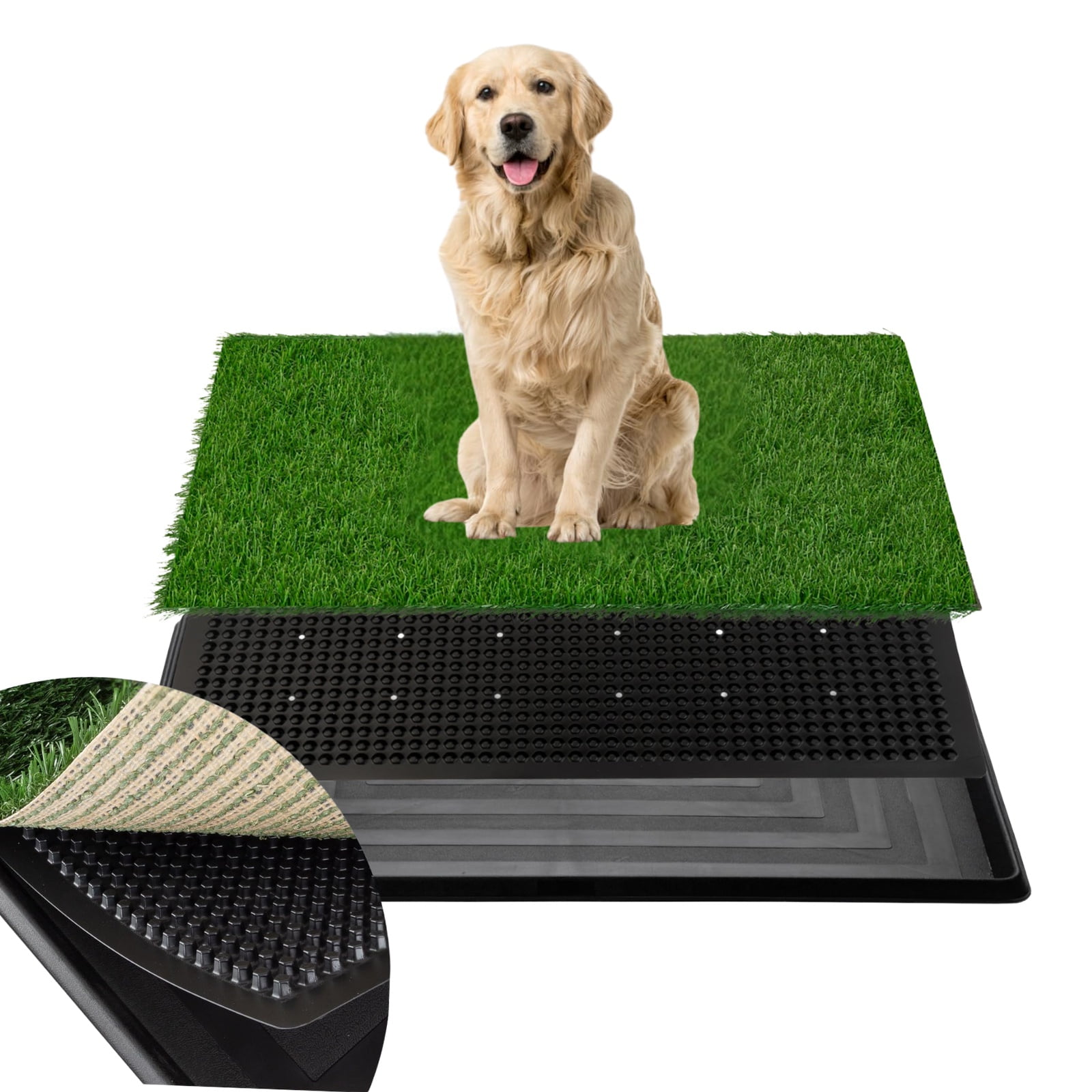 FluffyDream Dog Grass Pad with Tray, 20"X25" Artificial Grass for Dogs ...