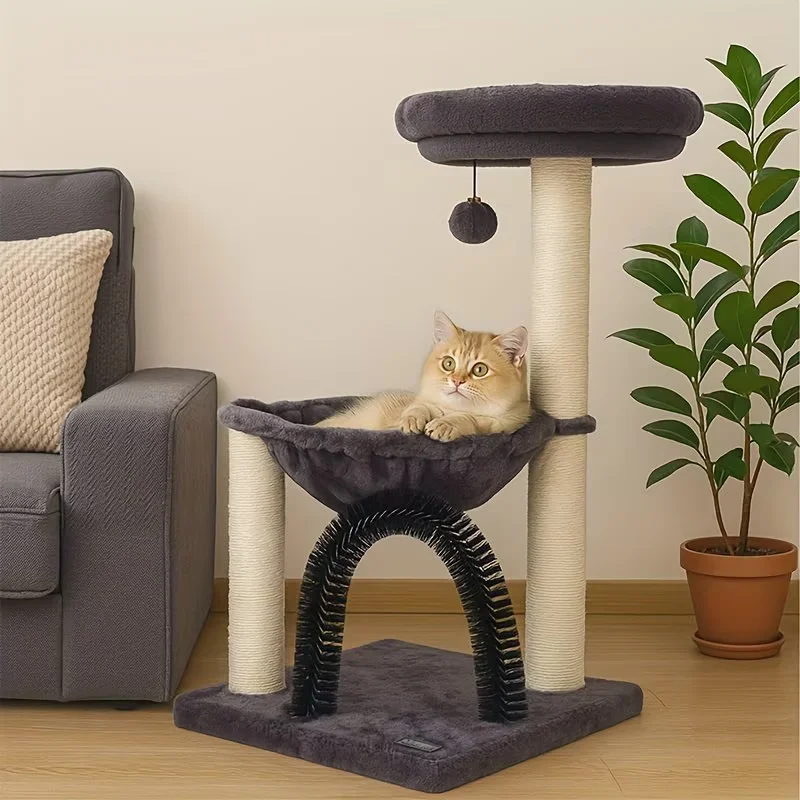 FluffyDream Small Cat Tree Tower for Indoor Cats, 5-in-1 27.8" Multi ...