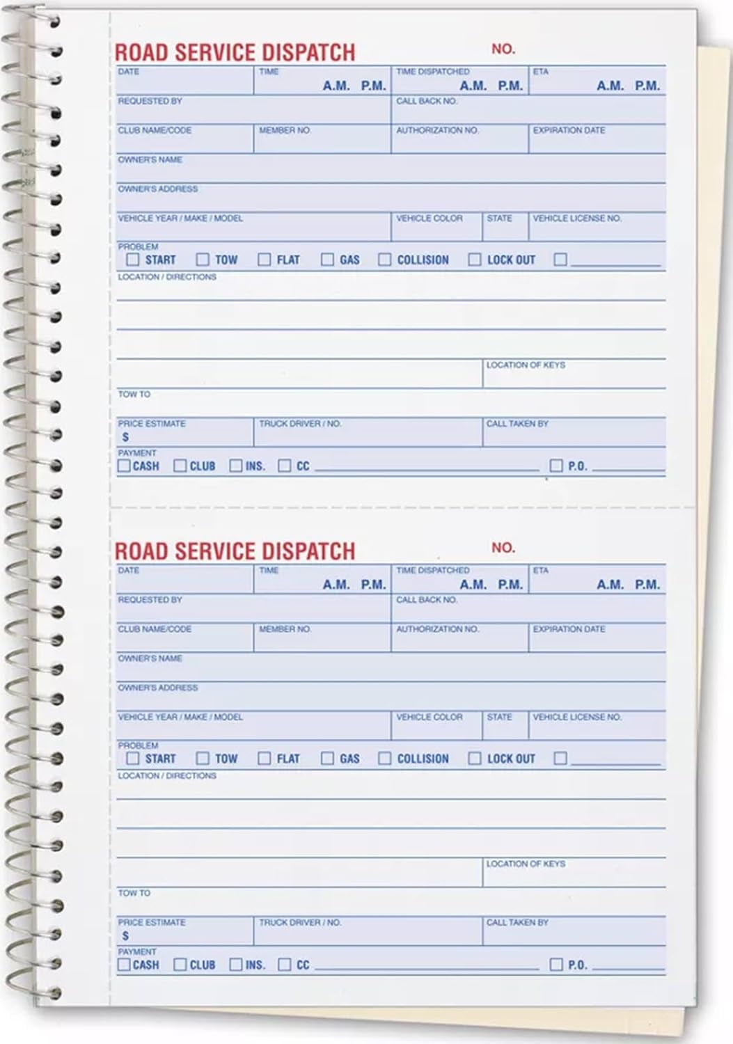 EGP Road Service Dispatch Book, 3 Books - 100 Slips per Book - Walmart.com