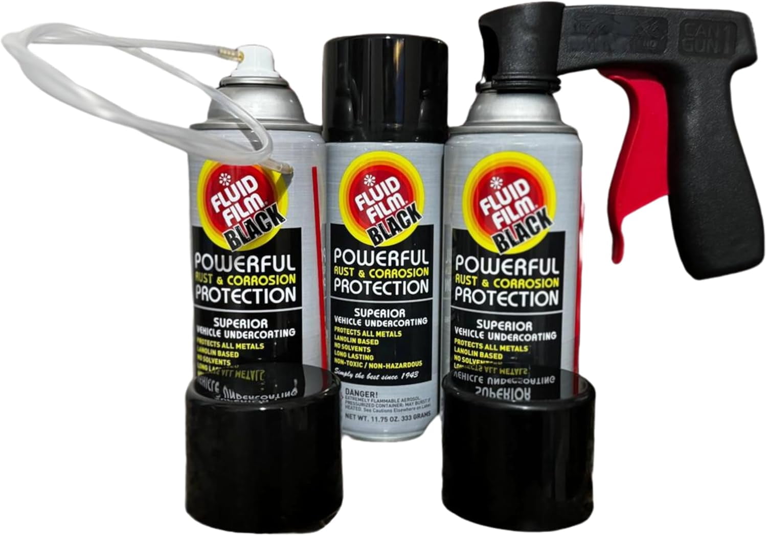 Fluid Film 11.75 oz Rust and Corrosion Inhibitor Spray Black 3 Pack ...