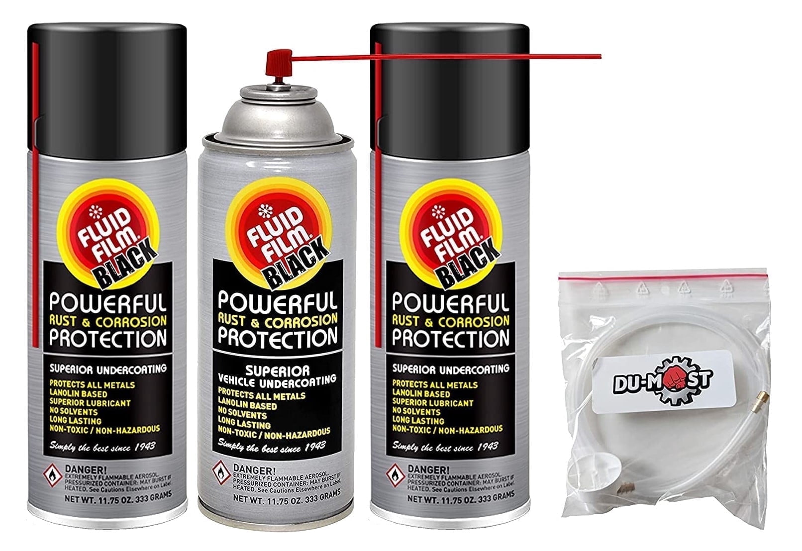 Fluid Film Black Penetrant & Lubricant, 11.75 oz (3 Aerosol Cans) with ...