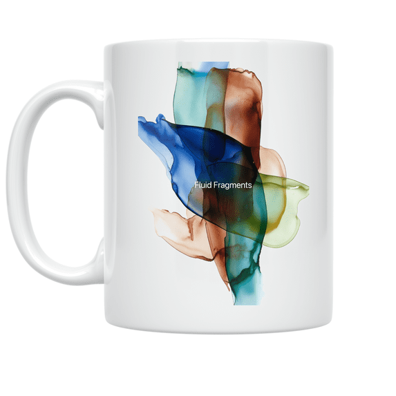 Fluid Fragments Abstract Art Design - Modern Art Lover - 11 oz Ceramic ...