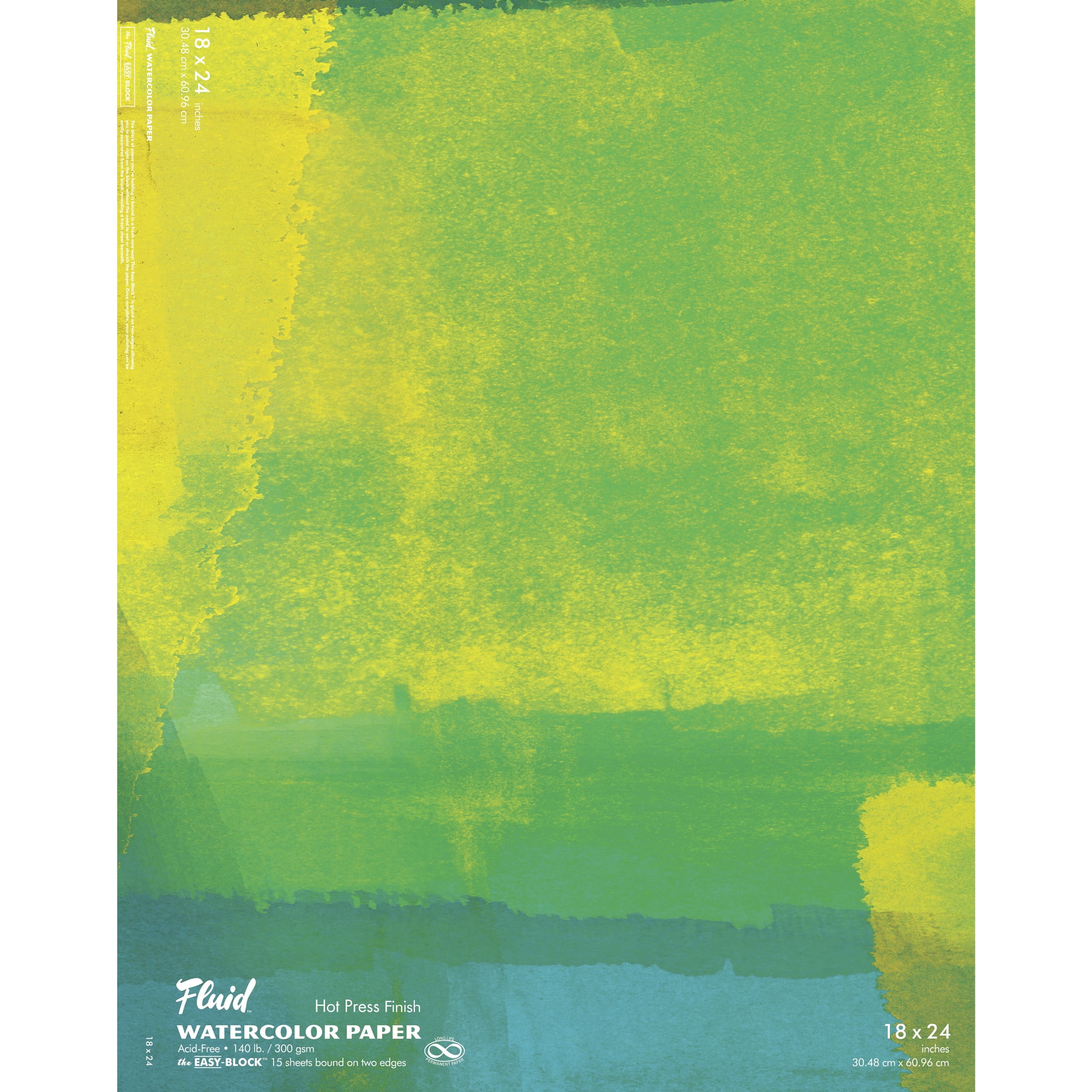 Fluid Heavy Weight Hot Press Easy Block Watercolor Paper, 18x24 Inches ...