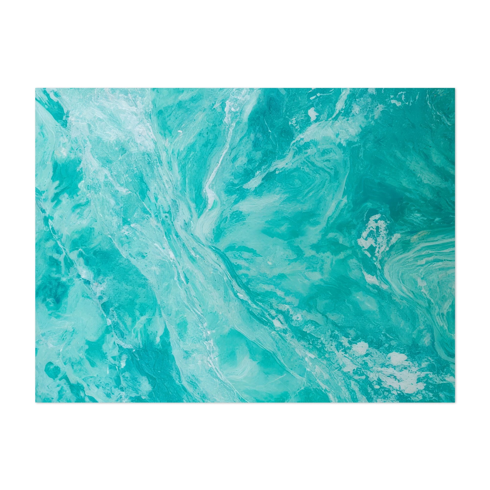 Fluid Movement in Aqua Tones - Digital Art Abstract Water Ocean Waves ...