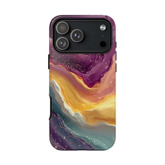 Fluid Purple Yellow Wave Abstract Art Case for iPhone 11-17 Pro Max ...