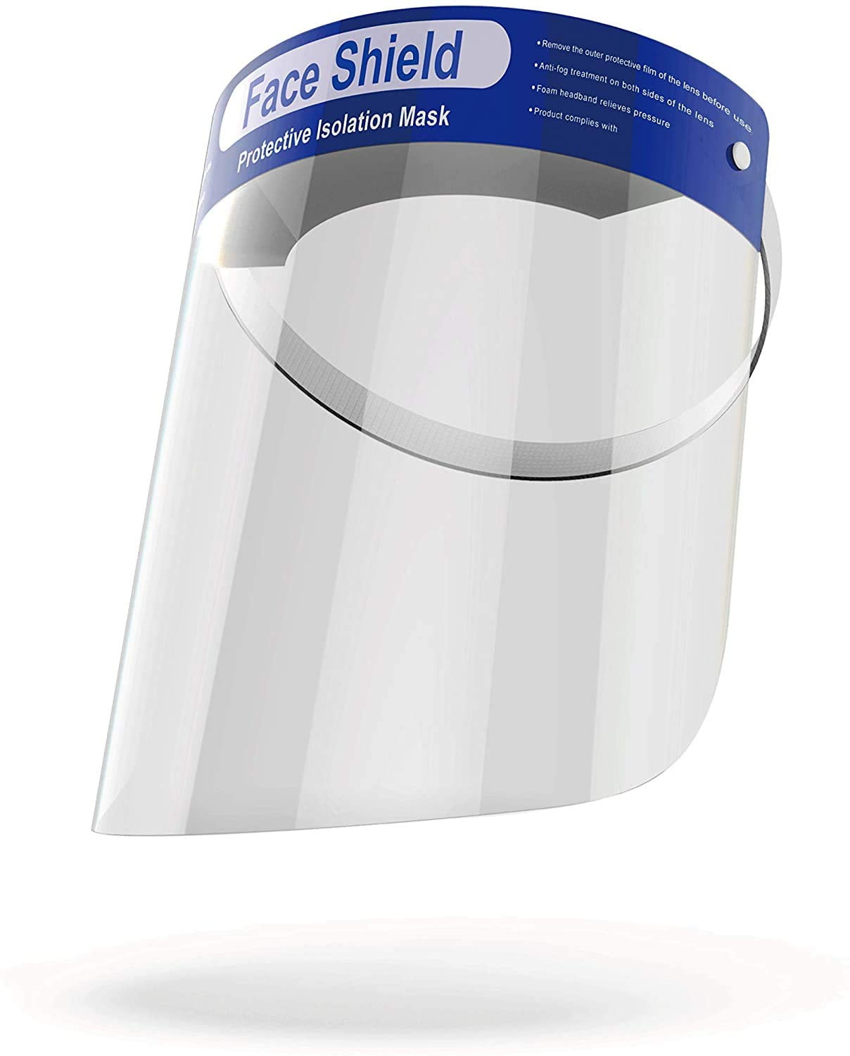Fluid-Resistance Face Shield with Soft Band - Pack of 5 - Walmart.com