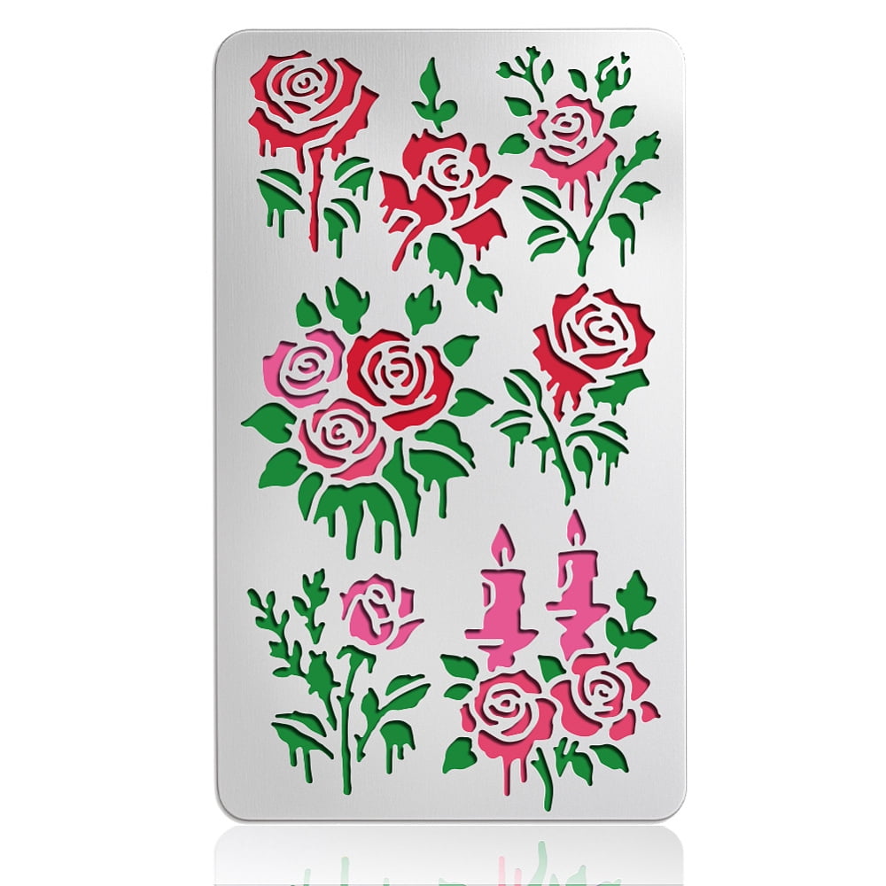 Fluid Rose Metal Stencils Retro Stainless Steel Flower Festival Theme ...