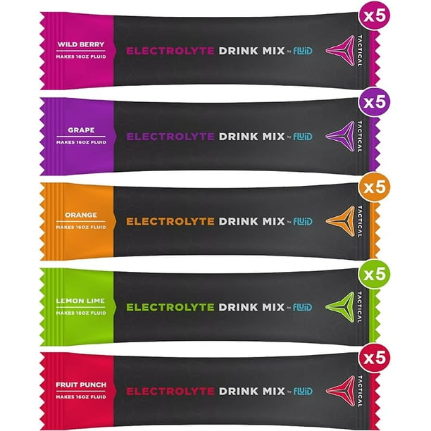 Fluid Tactical - Electrolyte Powder Packets, Accelerate Re-Hydration ...