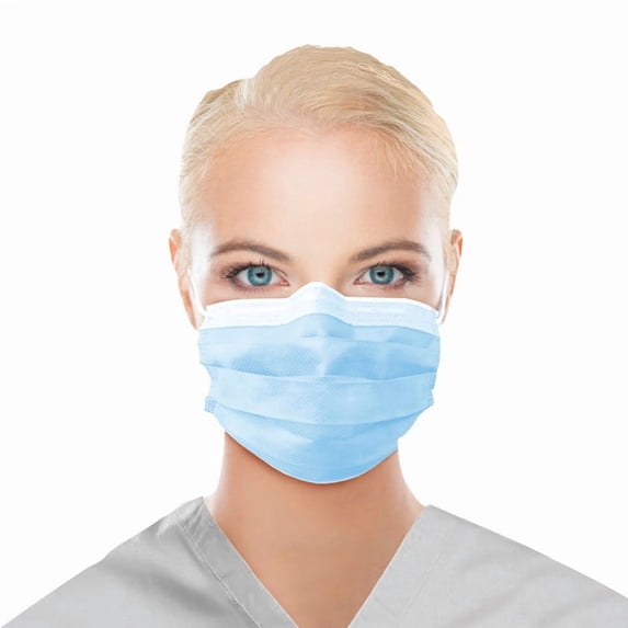 FluidBloq ULM-6381 ASTM Level 3 Mask with Ear Loop, Blue, 50/BX ...