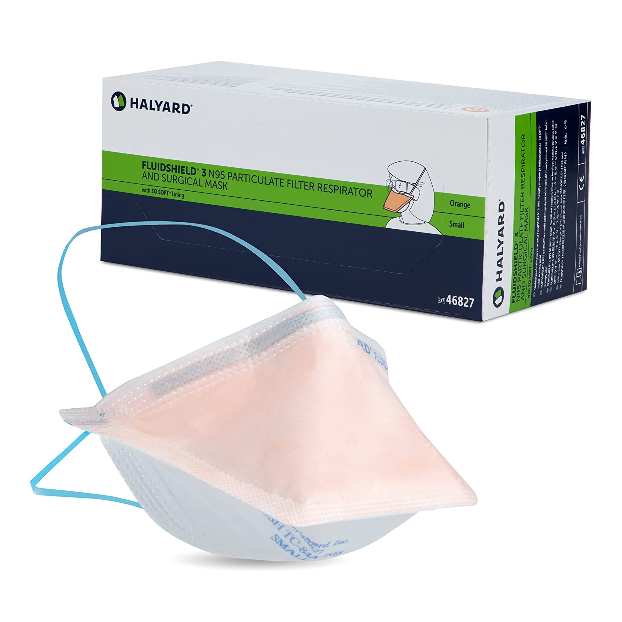 FluidShield N95 Respiratory Surgical Mask, Duckbill, 35/Box, Adult/Small - 46827 - Walmart.com
