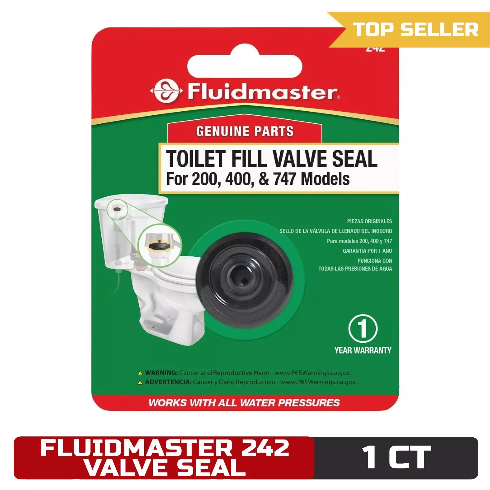 Fluidmaster 242 Toilet Fill Valve Seal Replacement For 400A Valve ...