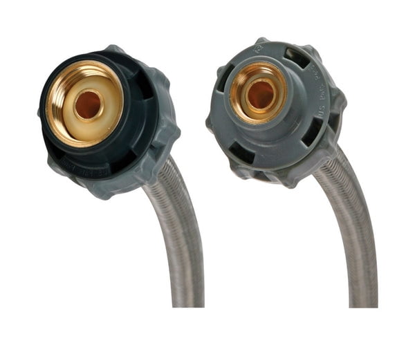 Fluidmaster 3/8 in. Compression X 1/2 in. D FIP 20 in. Stainless Steel ...