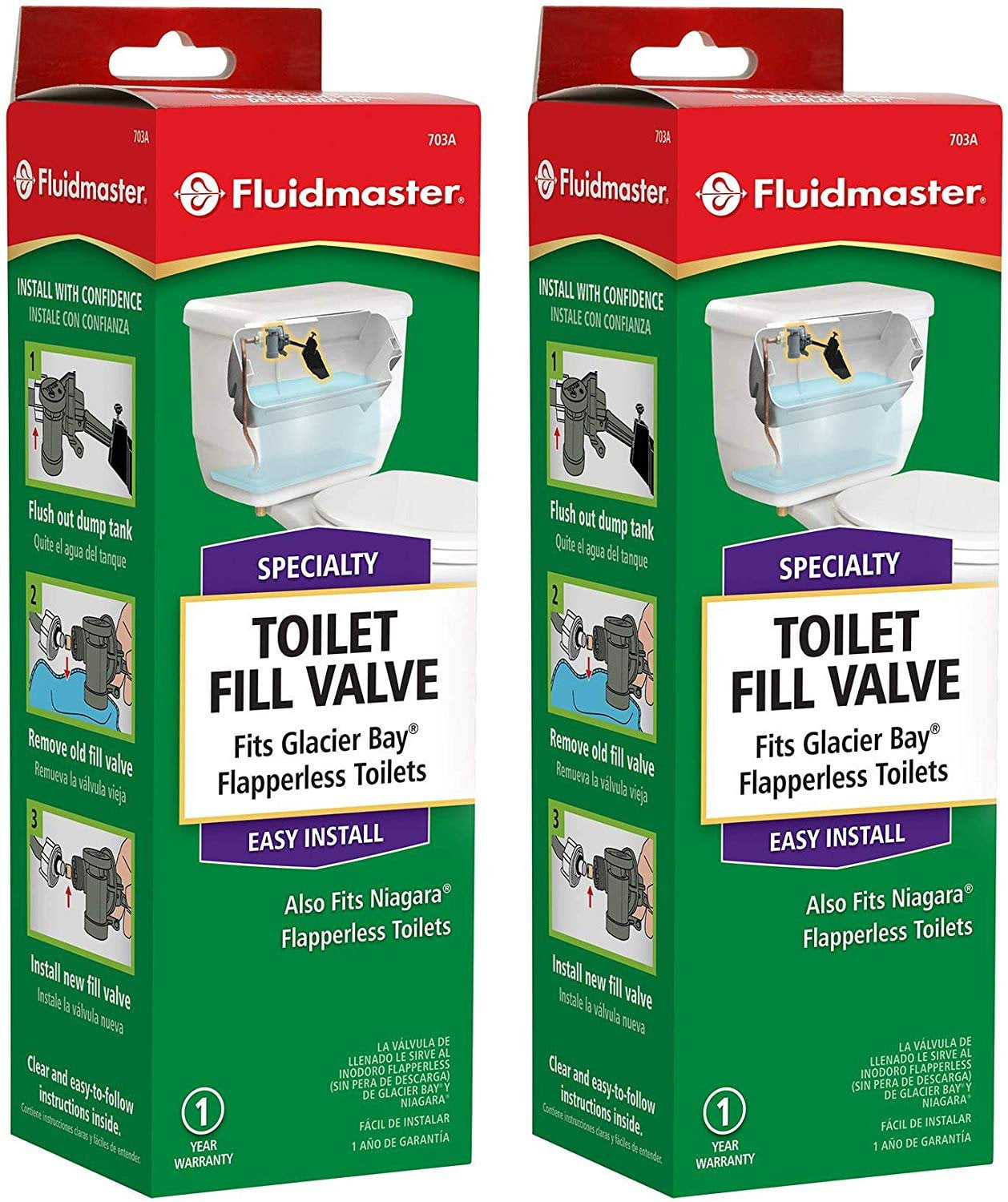 Fluidmaster 703AP4 Specialty Toilet Fill Valve for Glacier Bay and ...