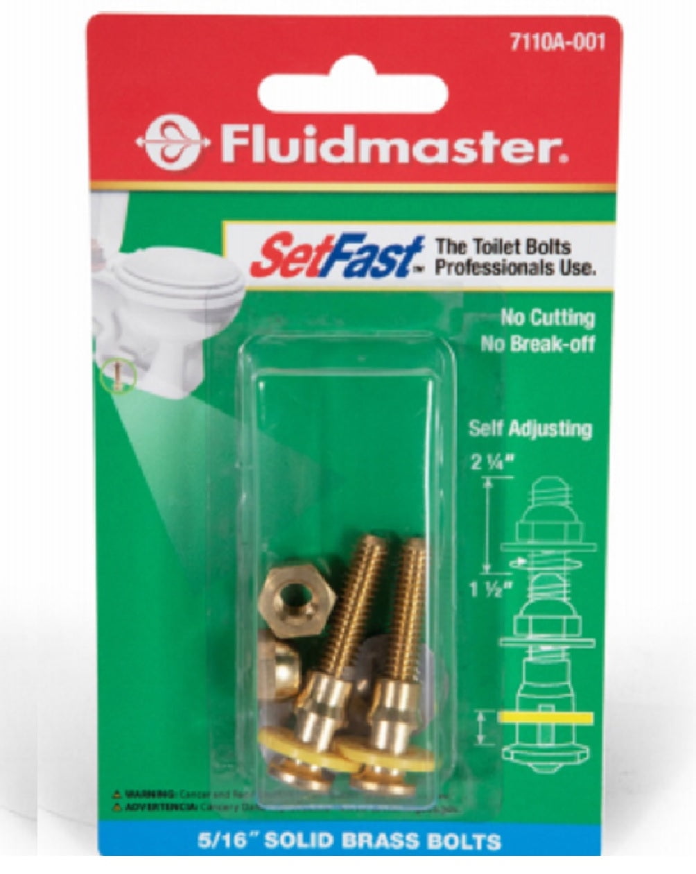 Fluidmaster 7110A-003-P5 Self-adjusting Toilet Bowl To Floor Bolts ...