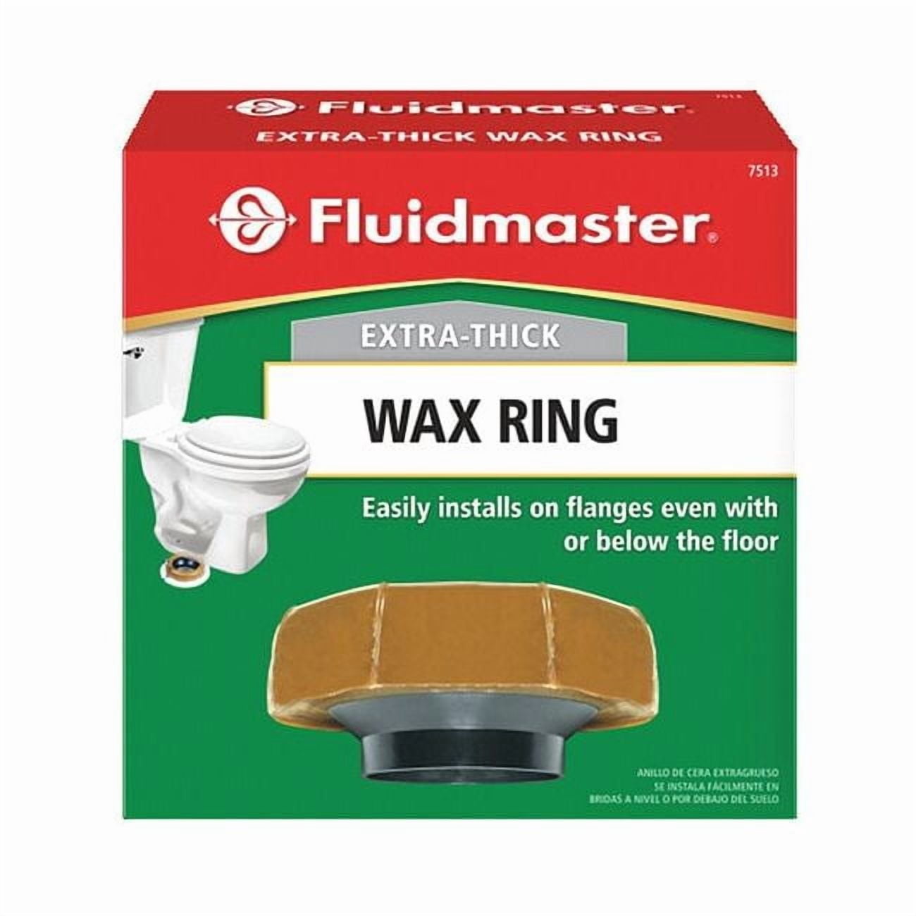 Fluidmaster Extra Thick Wax Toilet Gasket 7513 Fits 3" and 4" lines ...