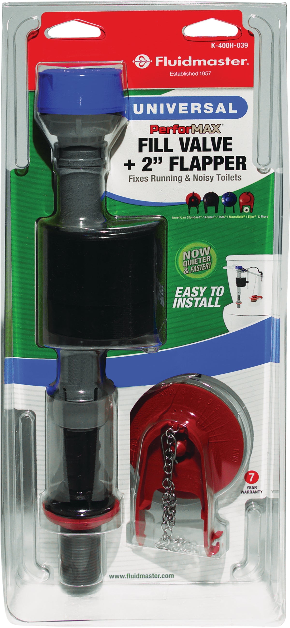 Fluidmaster Fluidmaster PerforMAX Fill Valve & Flapper Kit Universal ...