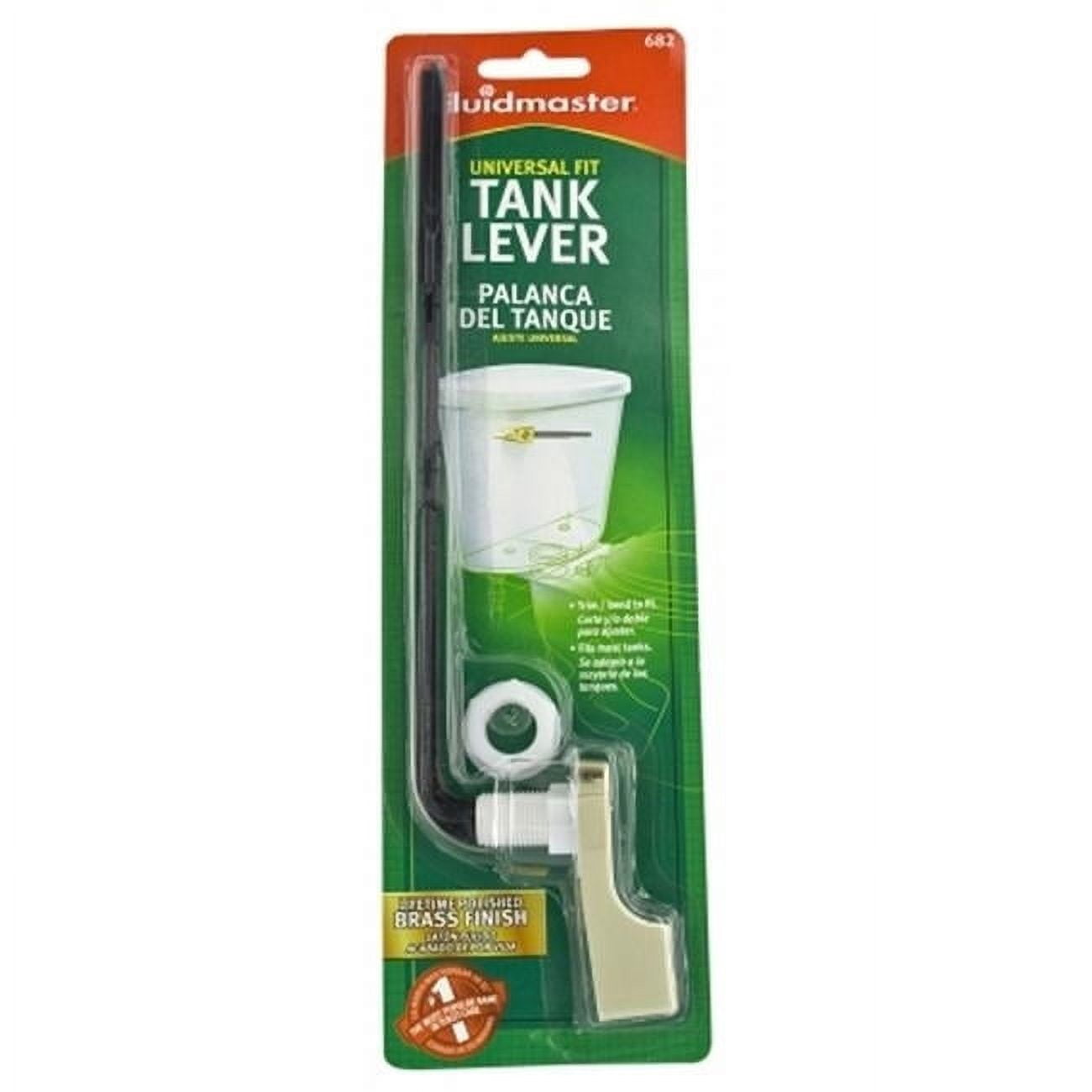 Fluidmaster Polished Brass Sure-Fit Tank Lever 682 - Walmart.com
