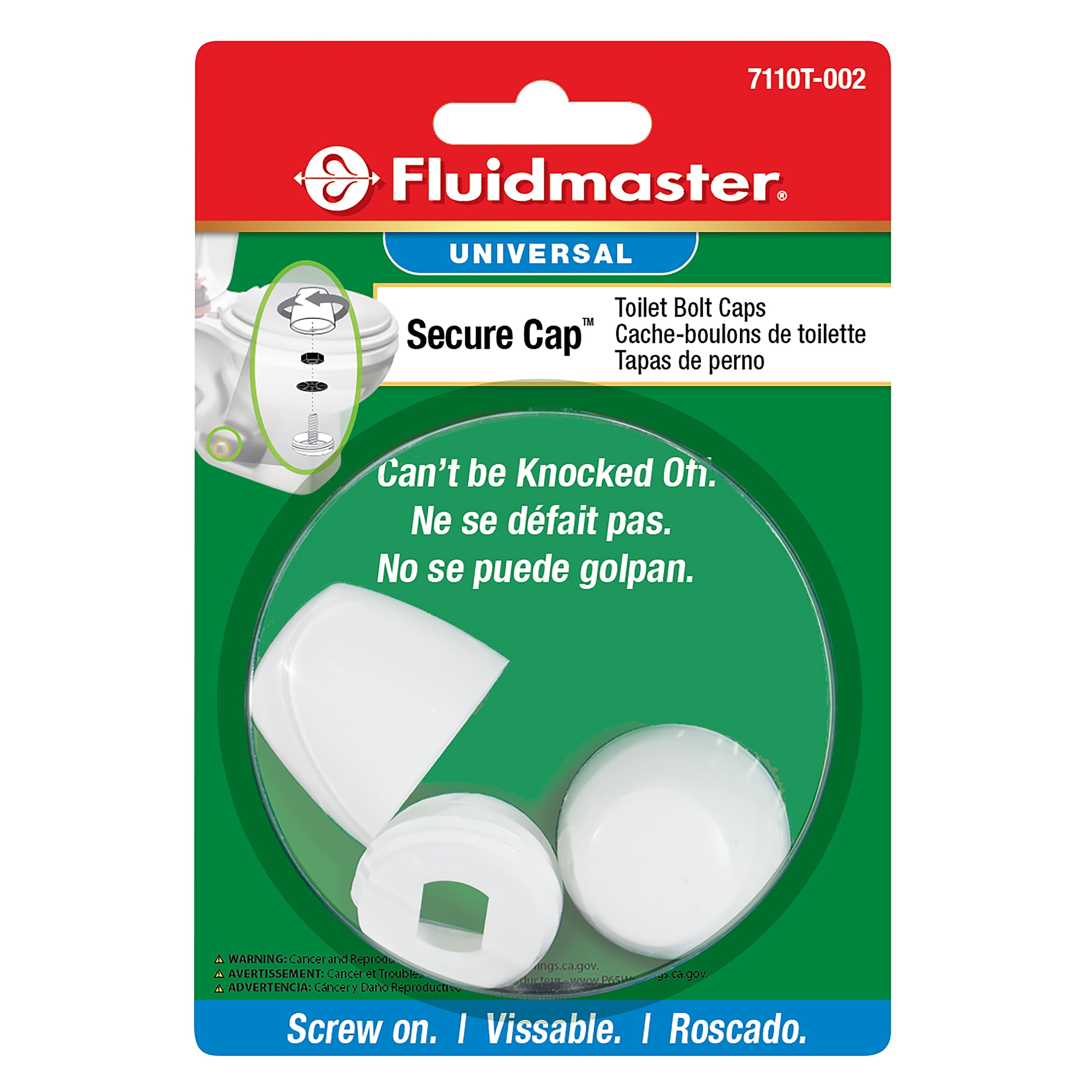 Fluidmaster Smart Cap Universal Toilet Bolt Caps, White - Walmart.com