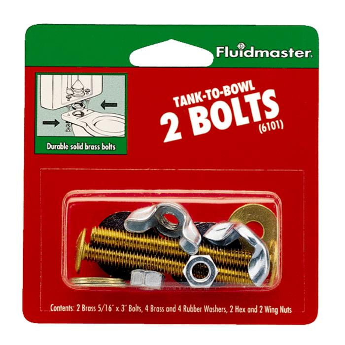 Fluidmaster Tank-to-Bowl Bolts Kit, 2-Pack, Brass, 6101, Toilet Repair ...