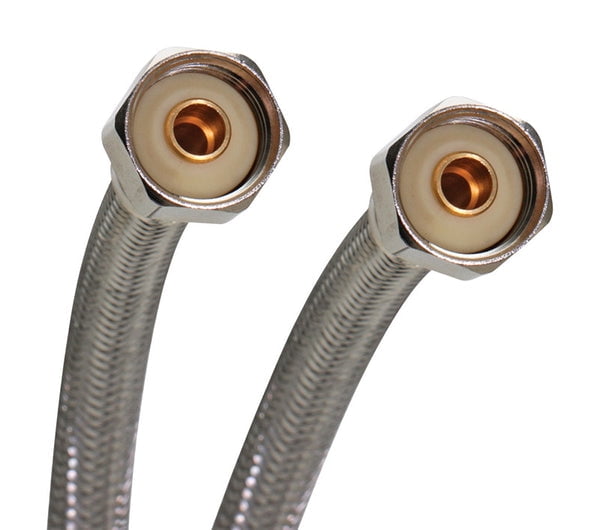 Fluidmaster Universal 1/2 in. FIP Compression 20 in. Braided Stainless ...