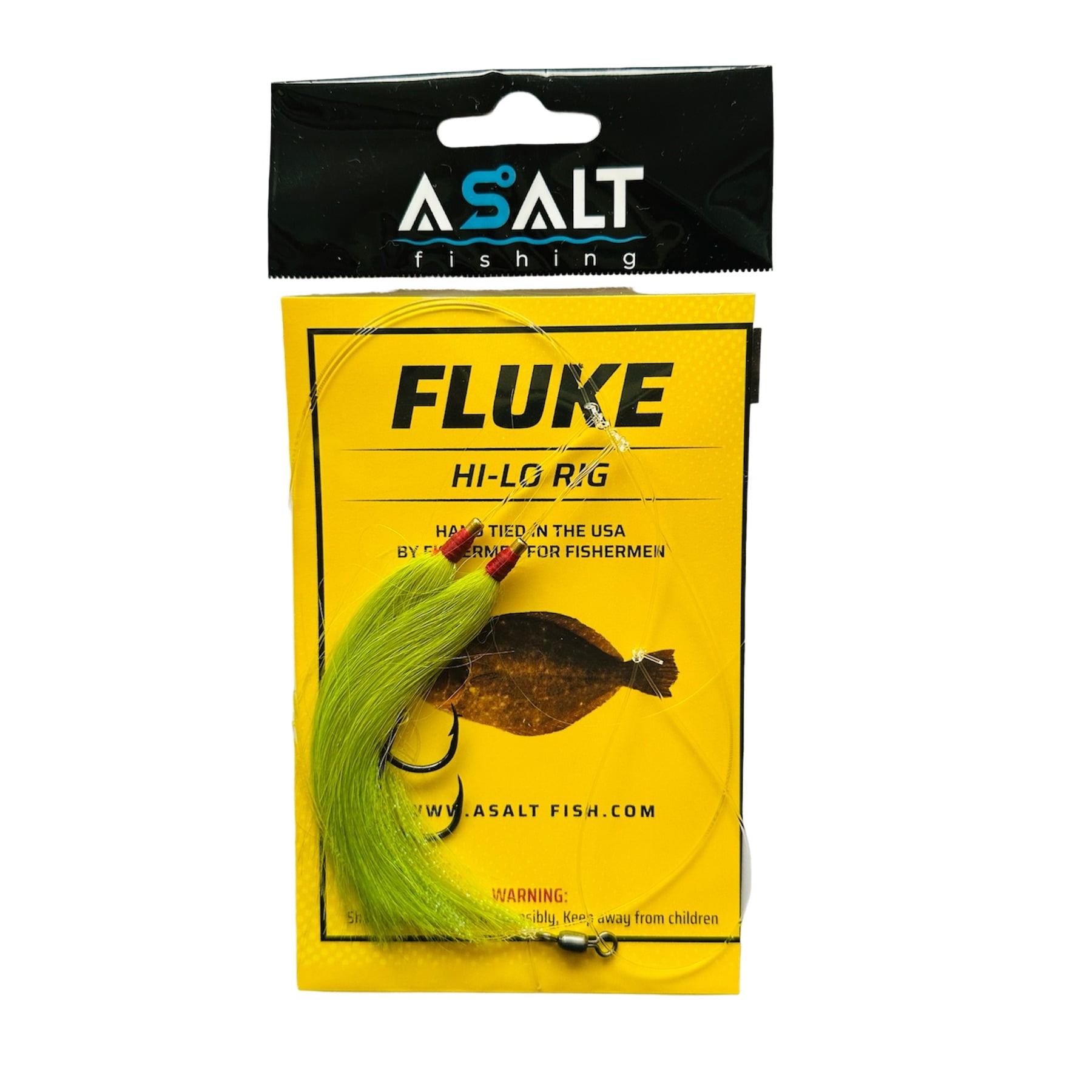 Asalt Fishing Hi-Lo Double Bucktail Rig, Chartreuse Bucktail Teasers ...