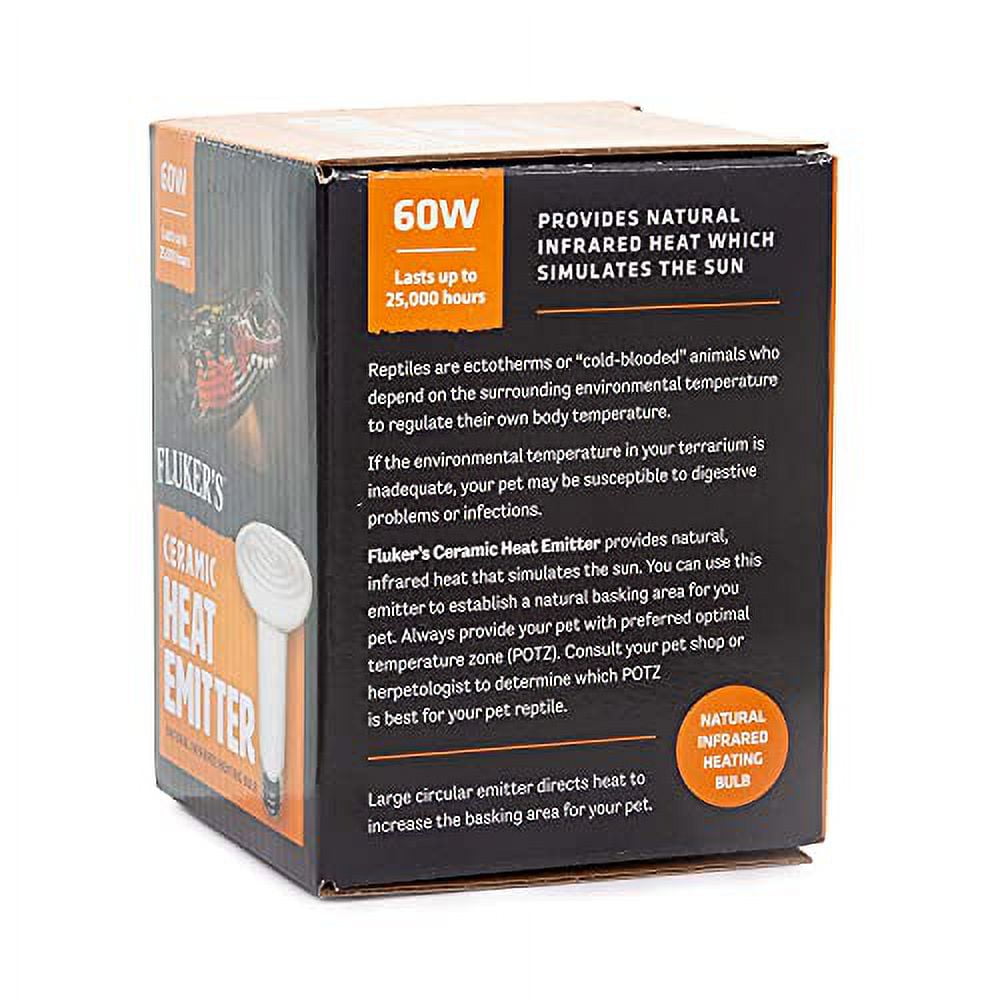 Fluker's Ceramic Heat Emitter, Natural Infrared Heating Bulb for ...