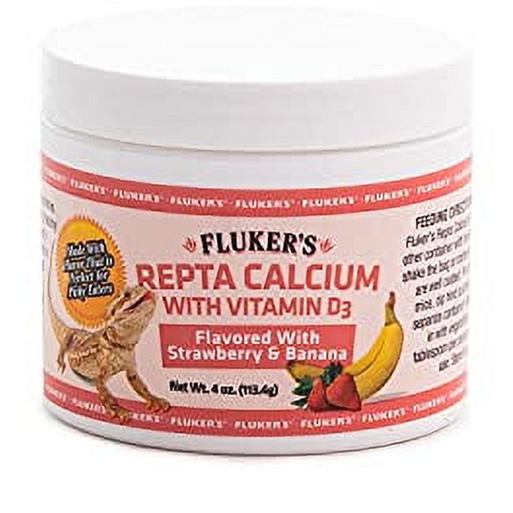 Fluker's Strawberry Banana Flavored Repta Calcium w D3, 4-Ounces ...